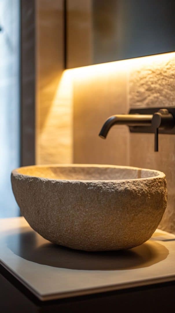 13 Stone Bathroom Goals: Create a Spa Vibe with Basins, Floors & Walls ...