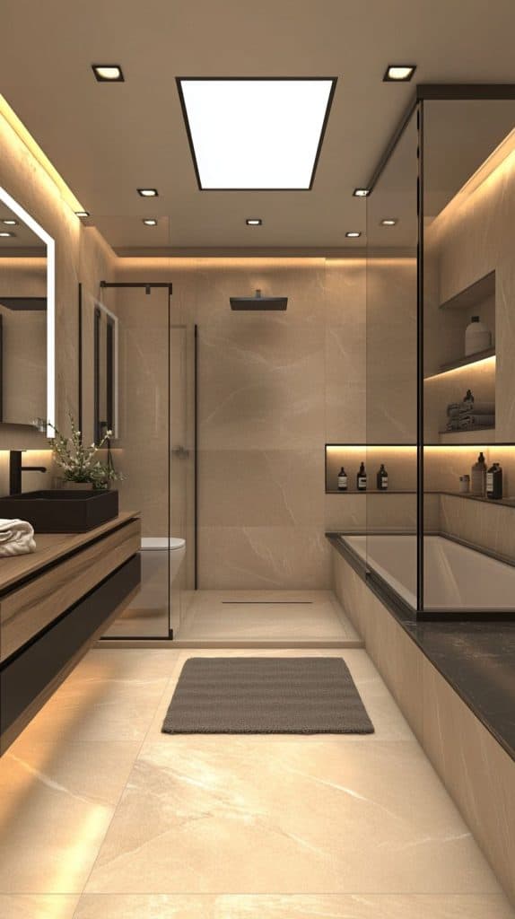 15 Long Narrow Bathroom Inspiration: Tiling, Windows, and Where to Put ...