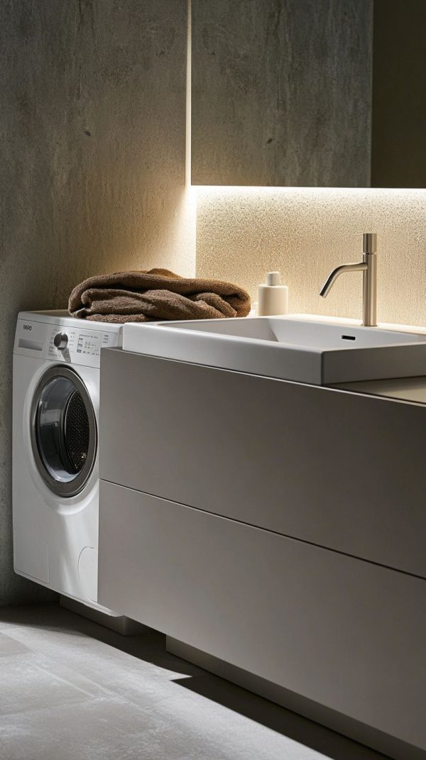 13 Modern Bathroom with Washing Machine: Smart Layouts and Cabinet ...