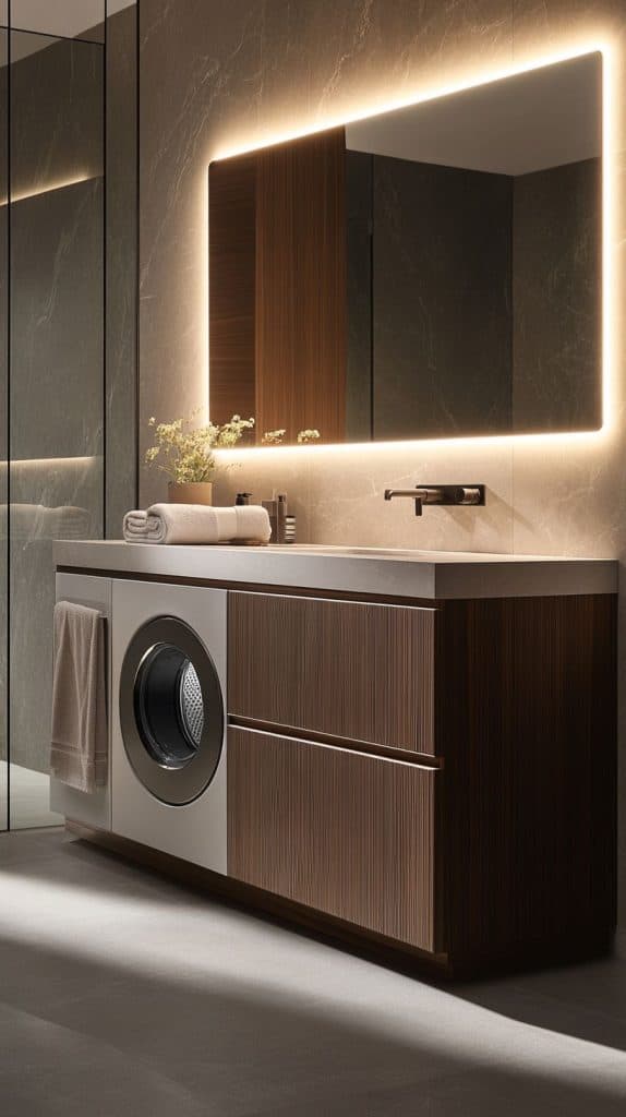 13 Modern Bathroom with Washing Machine: Smart Layouts and Cabinet ...