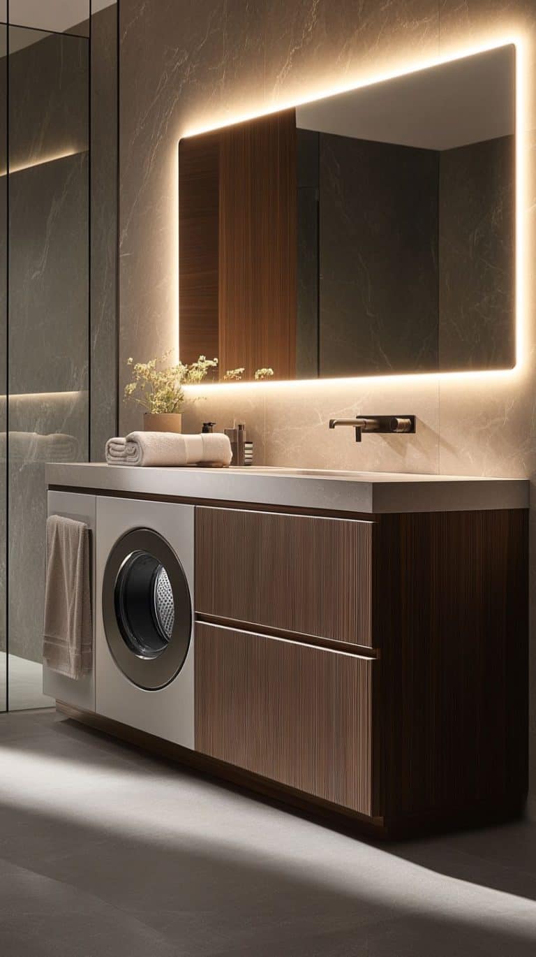 13 Modern Bathroom with Washing Machine: Smart Layouts and Cabinet ...