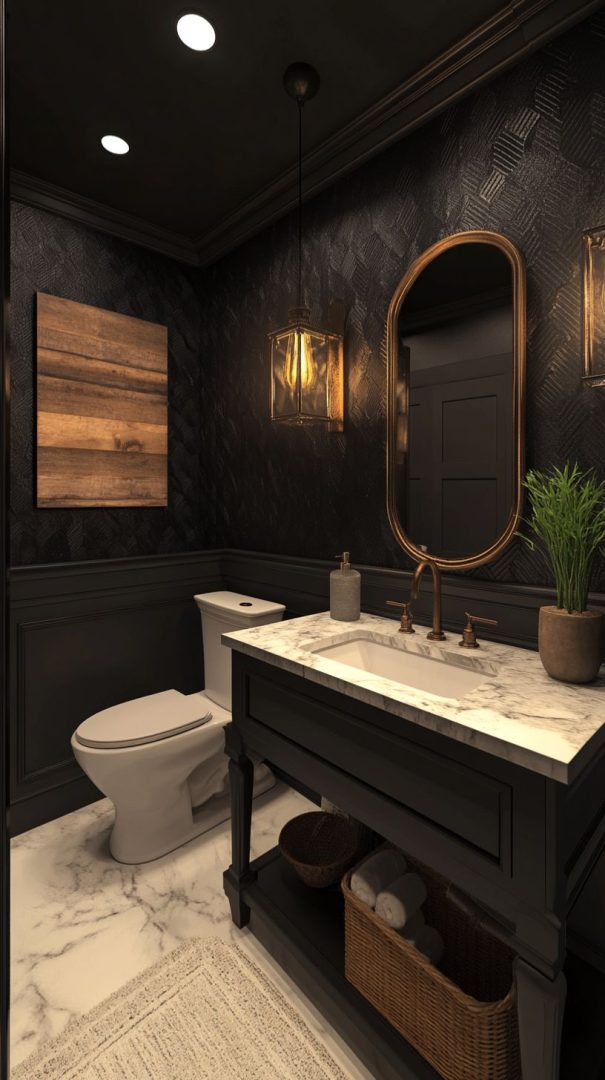 36 Moody Bathroom Inspirations: Dark, Bold, and Beautiful Designs ...
