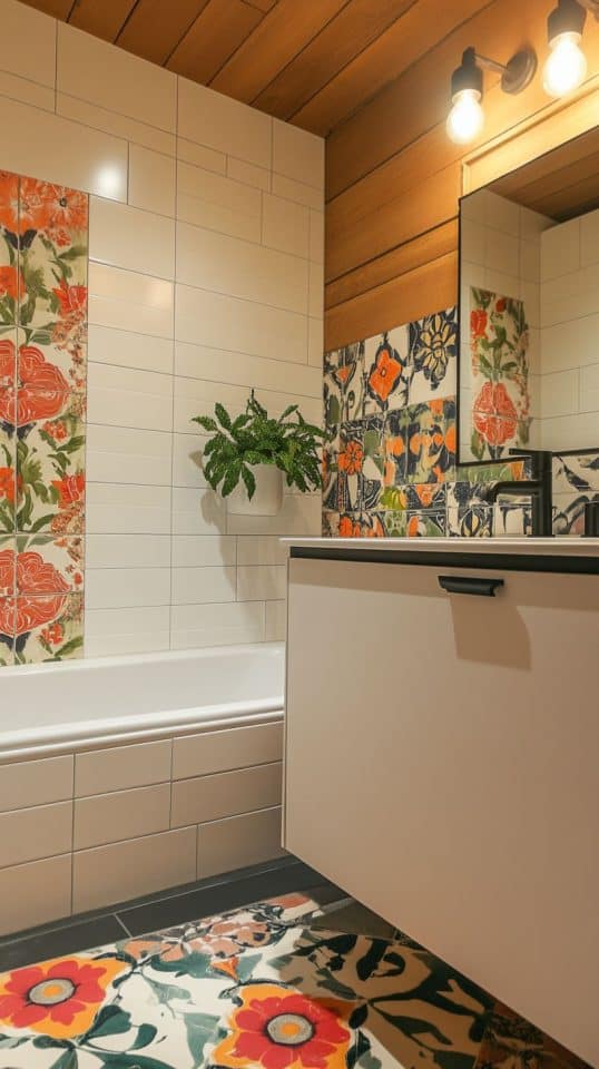 15 Creative Bathroom Tiles Combinations for a Fresh Look - Glamorous Place