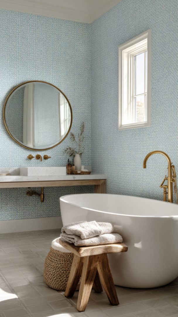 14 Gorgeous Bathroom Wallpaper Inspirations - Glamorous Place