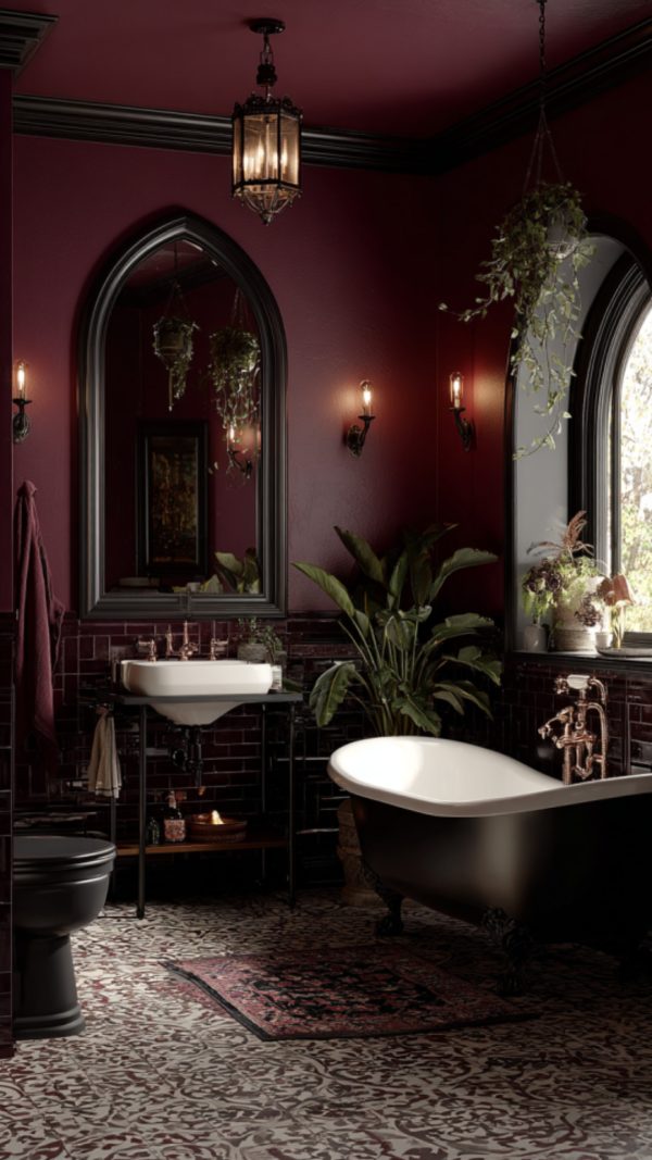 13 Gothic Bathroom Ideas for a Bold and Dramatic Look - Glamorous Place