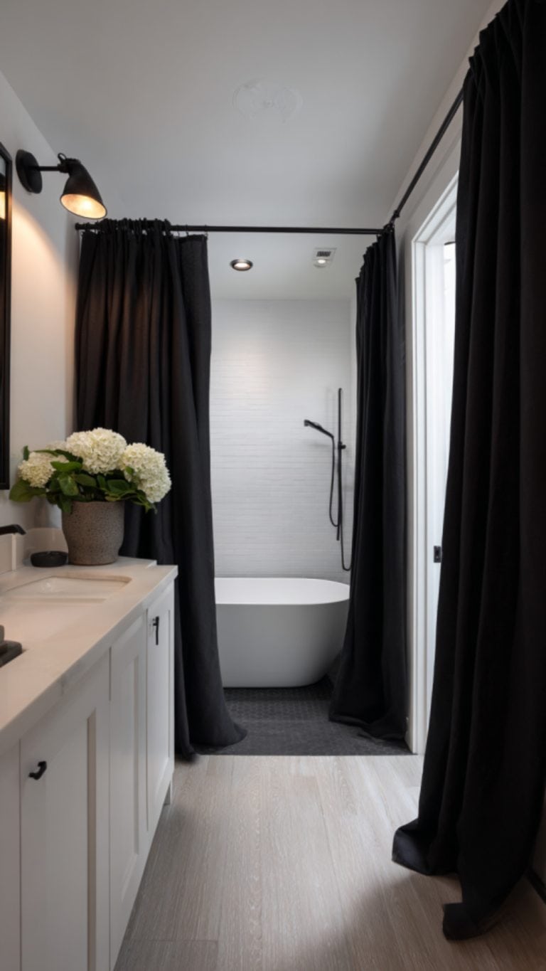 15 Trendy Bathroom Shower Curtain Ideas for Modern Living - Glamorous Place
