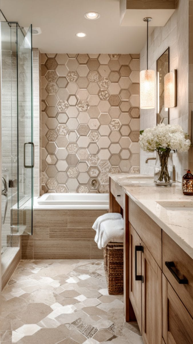 14 Hexagon Tile Bathroom Ideas for Your Next Renovation - Glamorous Place