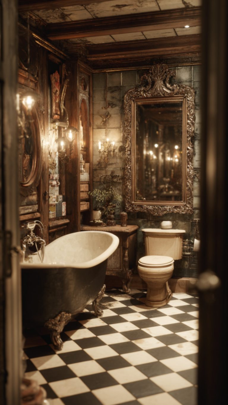 13 Gothic Bathroom Ideas for a Bold and Dramatic Look - Glamorous Place