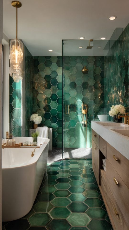 14 Hexagon Tile Bathroom Ideas for Your Next Renovation - Glamorous Place