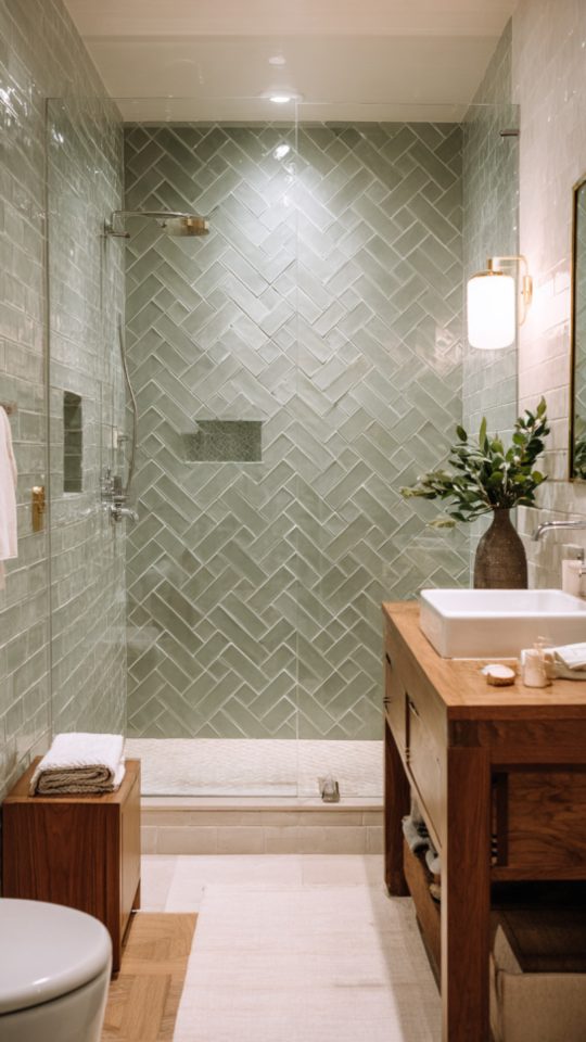 12 Herringbone Tile Bathroom Ideas for Stunning Designs - Glamorous Place