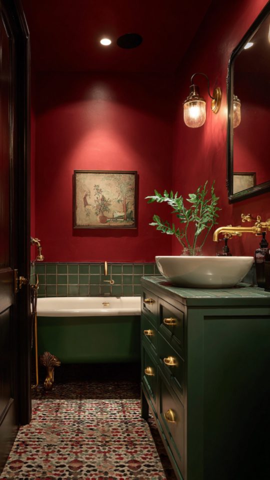 13 Red Bathroom Designs Full of Drama and Elegance - Glamorous Place